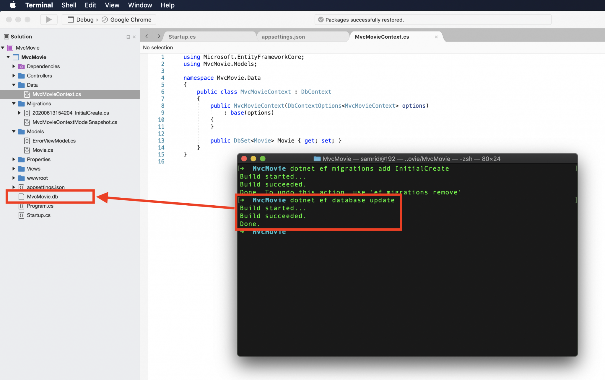 10 ขั้นตอน สร้าง Web Application เชื่อมกับ Sqlite Db ด้วย Aspnet Core Mvc แบบ Code Model