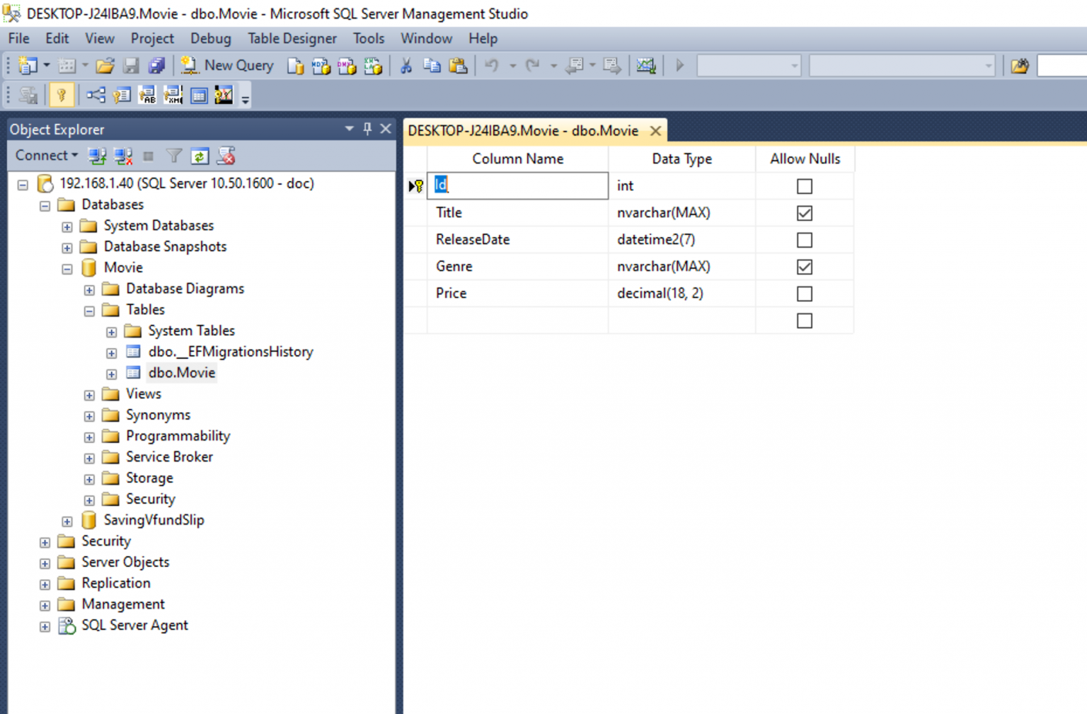 สร้าง Web Application เชื่อมกับ Sql Server Database ด้วย Aspnet Core Mvc แบบ Code First โดยใช้