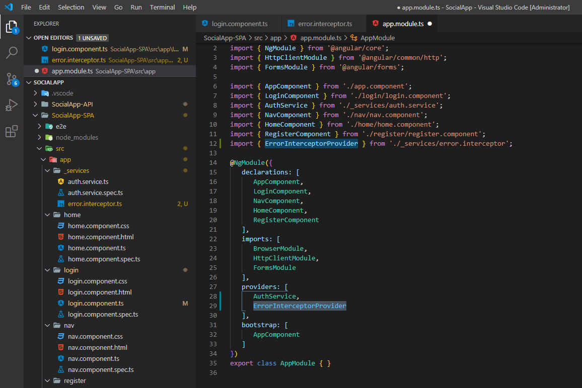 ตอนที่ 5 Social App Workshop ด้วย Aspnet Core 3 กับ Angular 9 การทำ Error Handling Samridcom